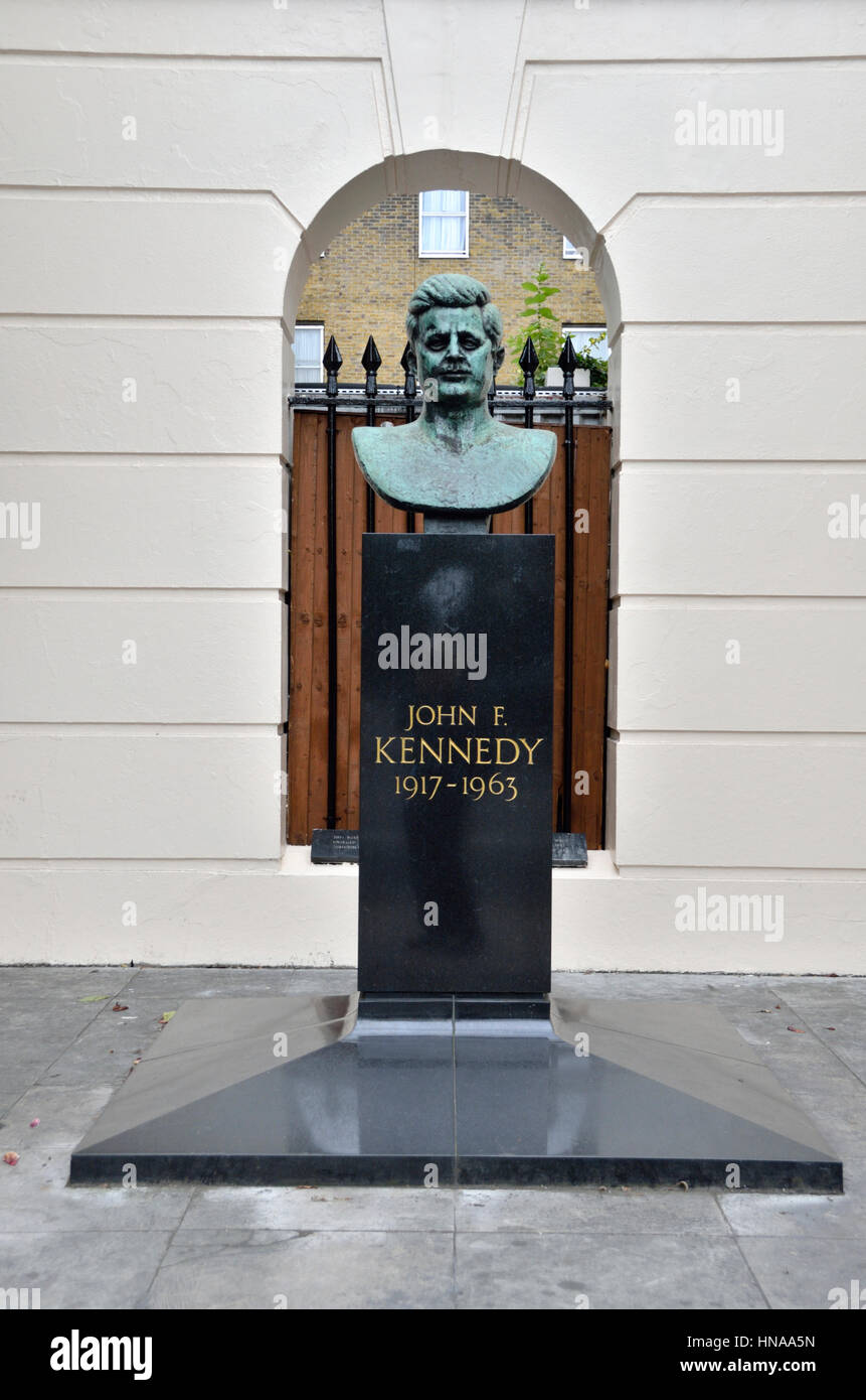 John F Kennedy memorial statue in Marylebone Road in London, UK Stock ...