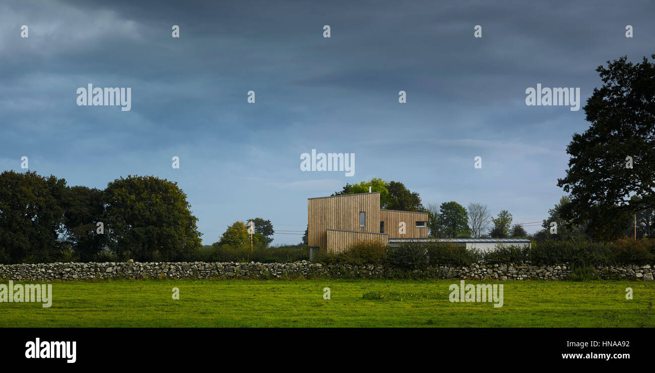 View of house from field with stone wall. Borris House, Borris, Ireland ...