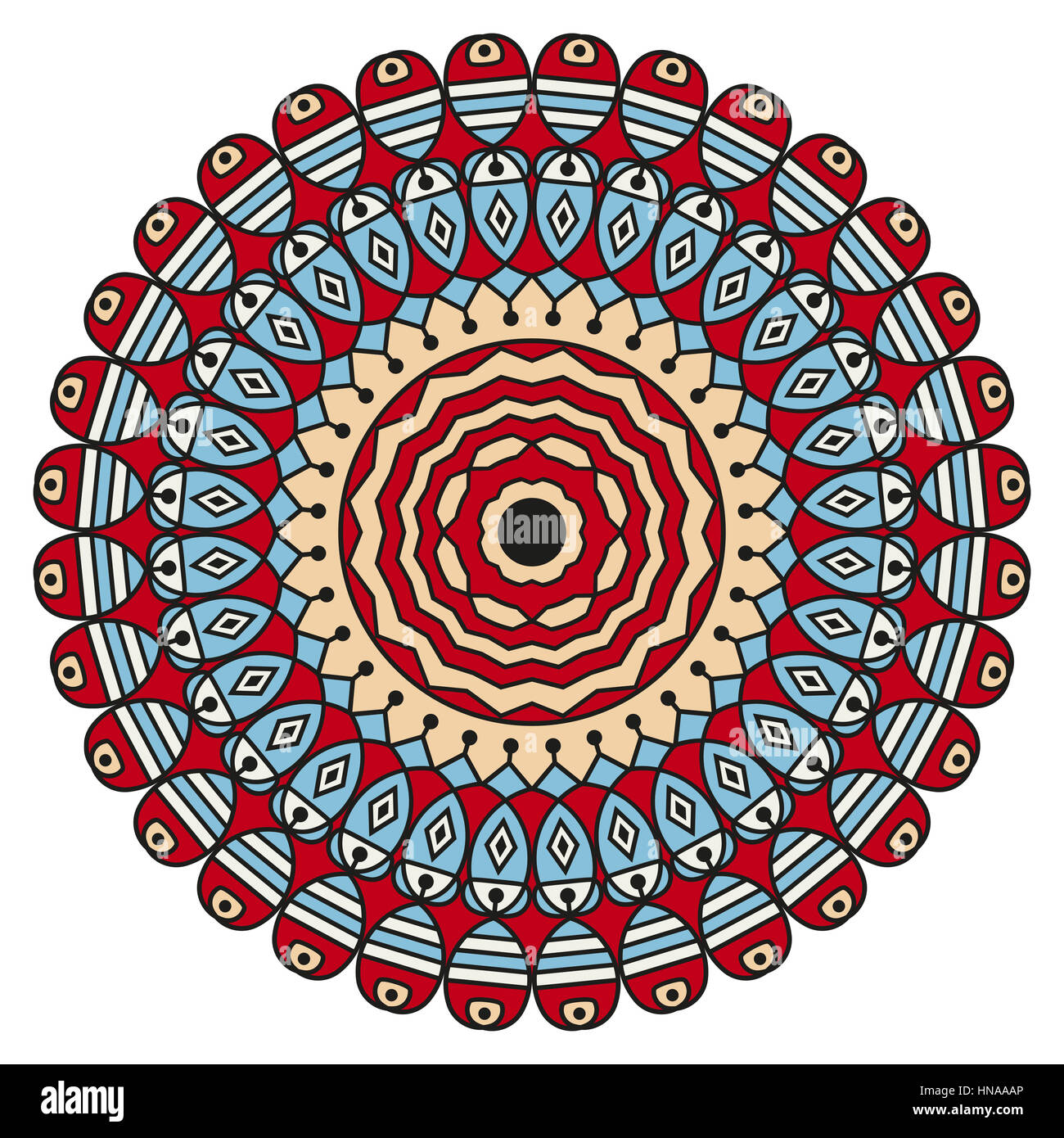 Colorful round ethnic pattern. Element for design Stock Photo - Alamy