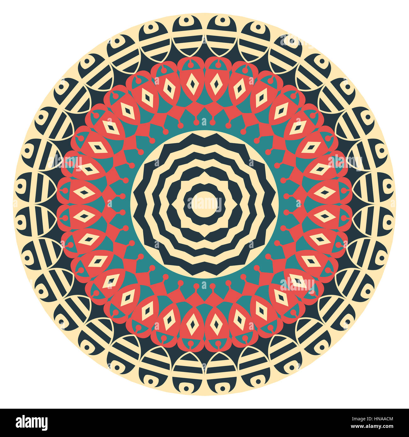 Colorful round ethnic pattern. Element for design Stock Photo - Alamy