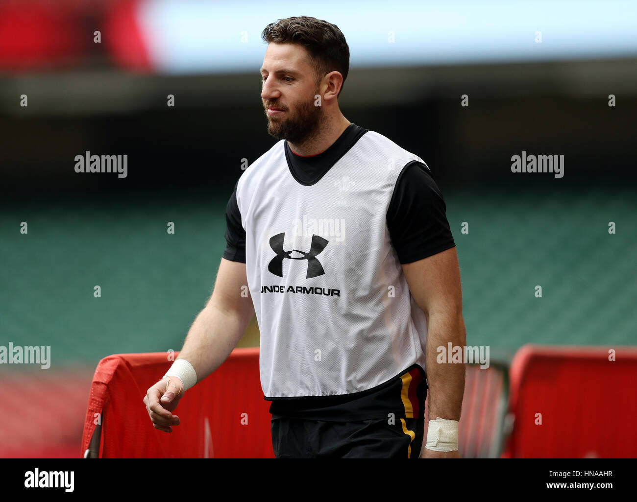 Wales' Alex Cuthbert during the captain's run at the Principality ...