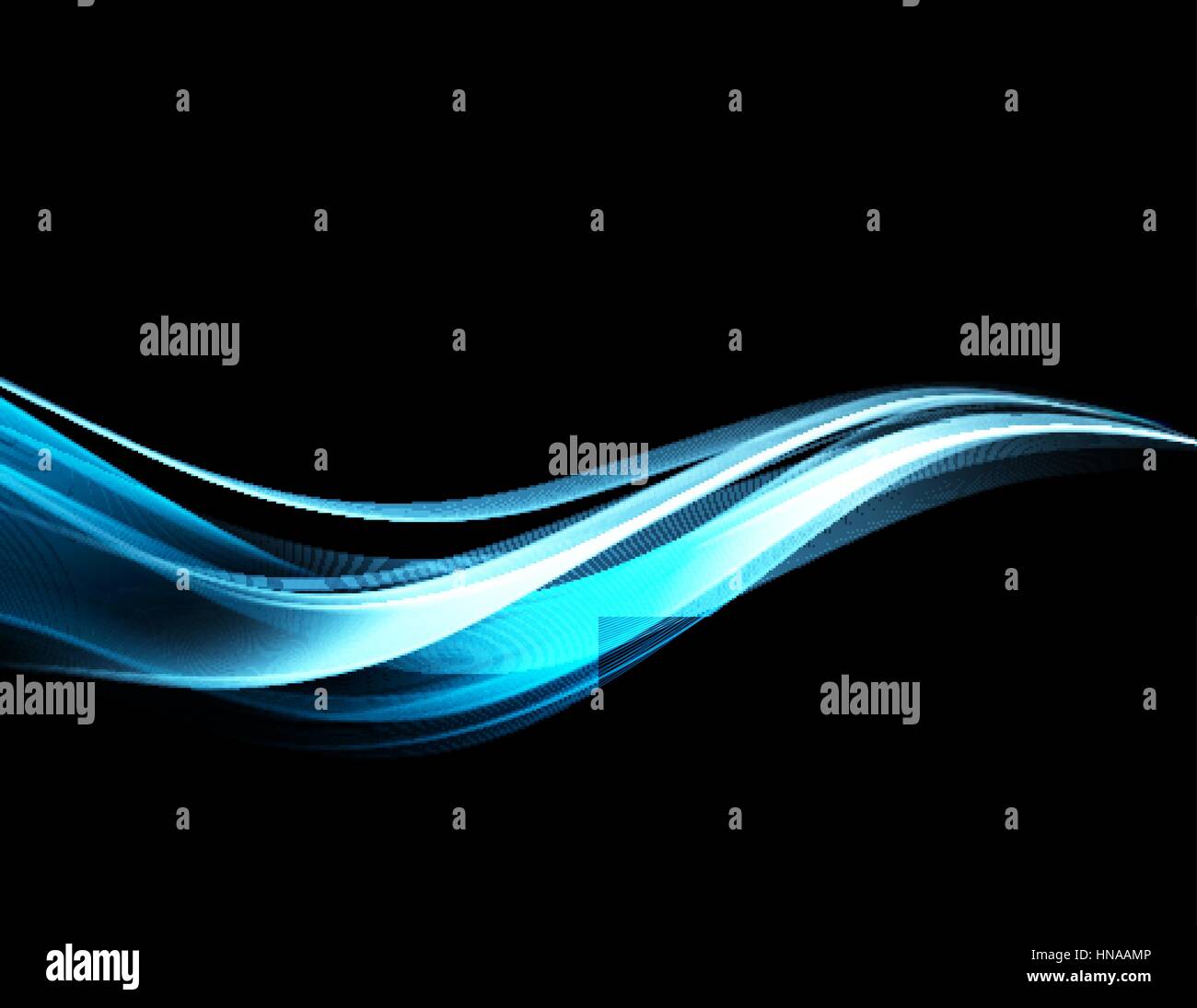 Vector Abstract shiny color blue wave design element on dark background ...