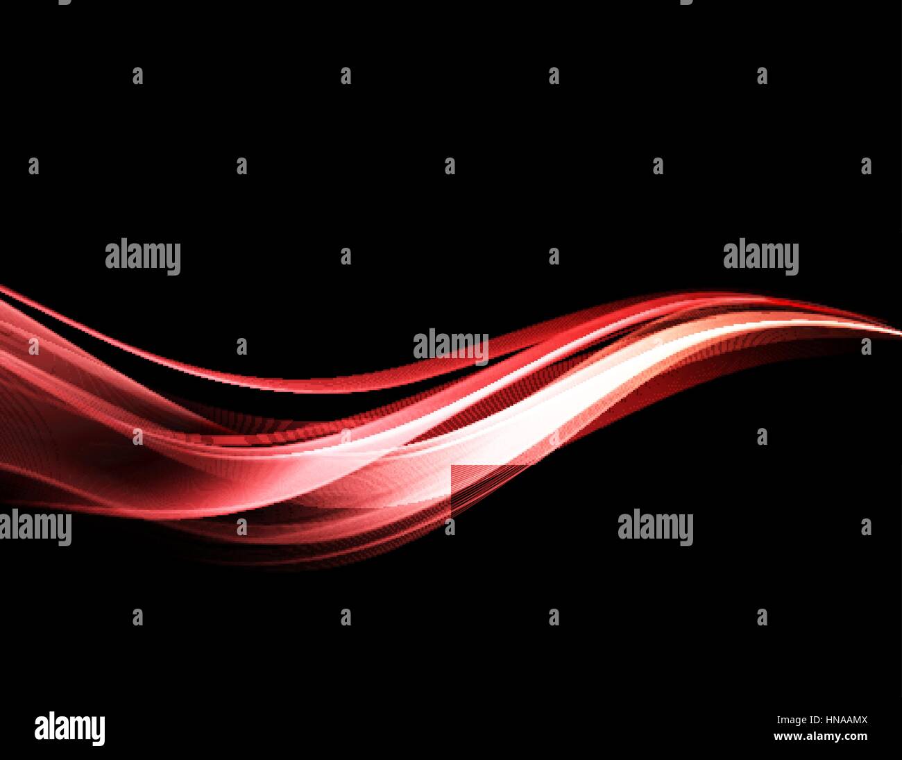 Vector Abstract shiny color red wave design element on dark background ...