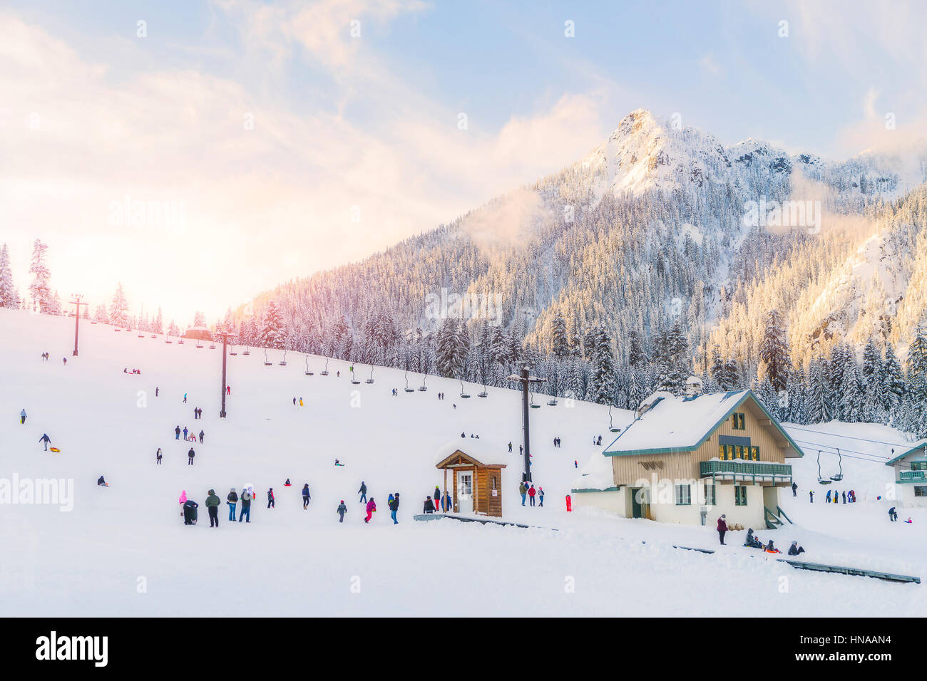 Ski resort in winter season hi-res stock photography and images - Alamy