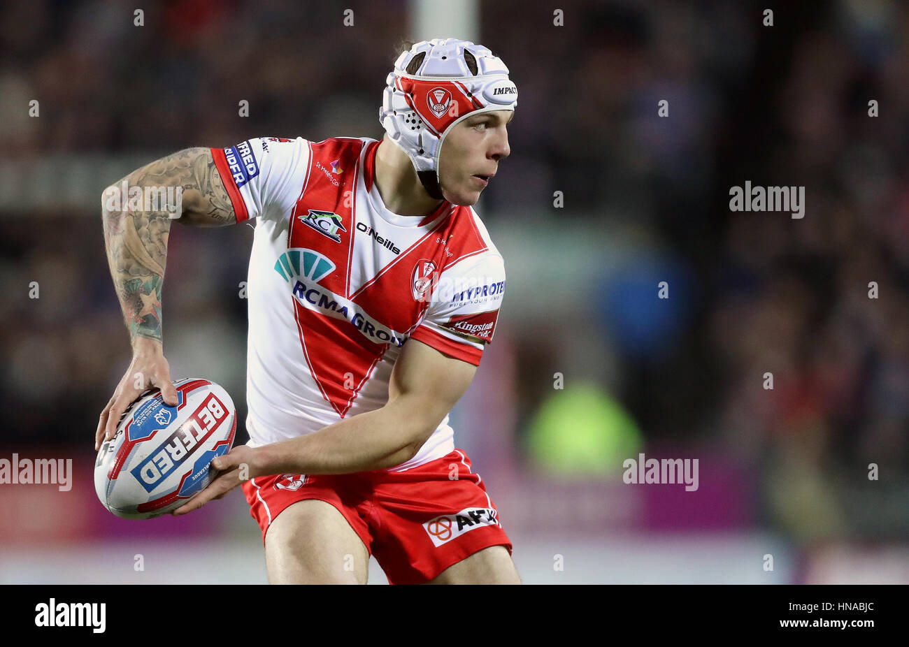 St Helens Theo Fages in action during the Super League match at the ...