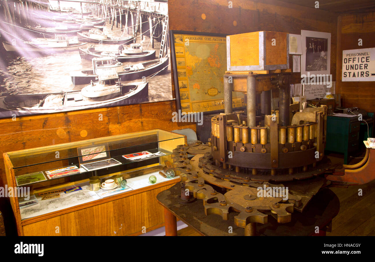 Museum collection in old freezer, Hanthorn Cannery Museum, Astoria ...