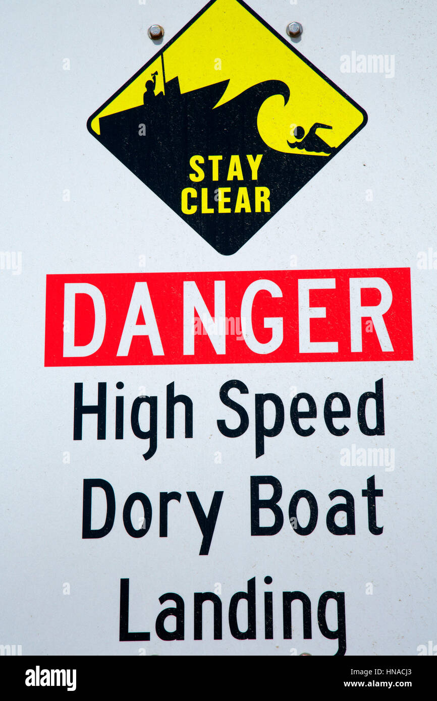 Dory Boat Landing sign, Pacific City, Oregon Stock Photo - Alamy