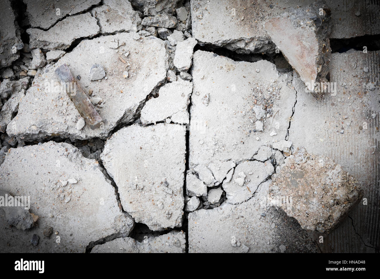 Broken concrete. Picture date: Friday February 10, 2017. Photograph by ...