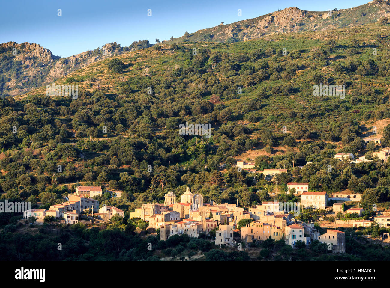 the hilltop village of Cateri, The Balagne,Corsica, France Stock Photo ...