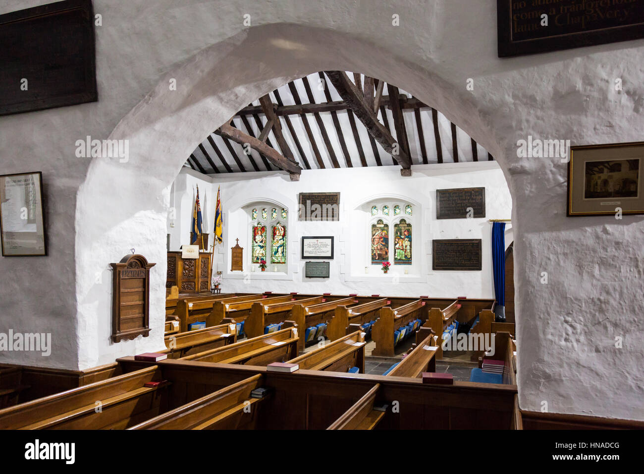 Inside St Oswalds Church, Grasmere, Lake District, CUmbria Stock Photo ...