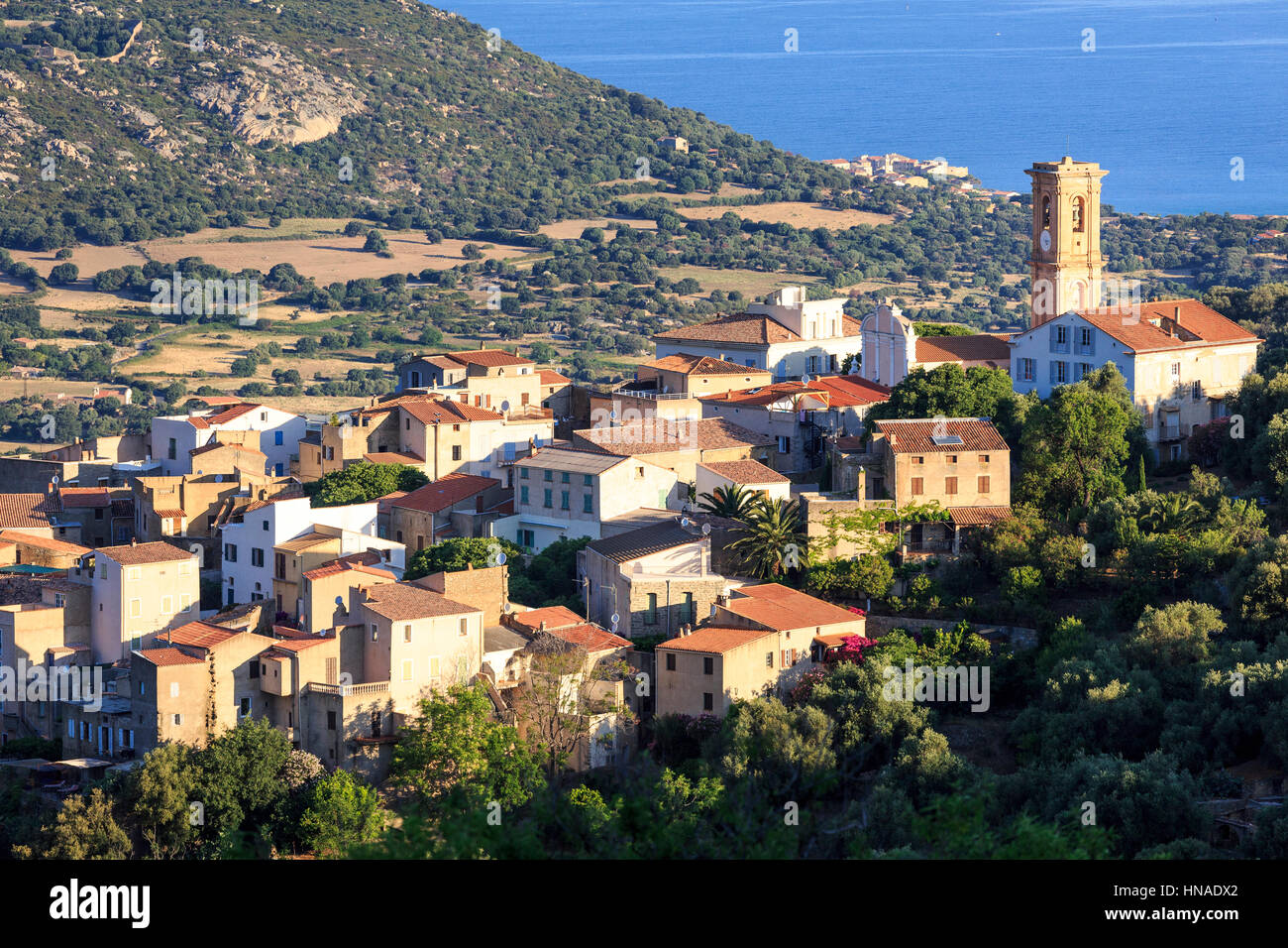 the hilltop village of Aregno, The Balagne,Corsica, France Stock Photo ...
