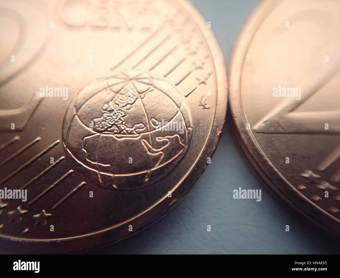 Extreme closeup view of euro cents Stock Photo - Alamy