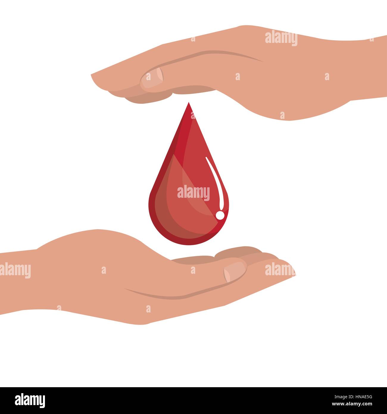 hands human with blood drop vector illustration design Stock Vector ...