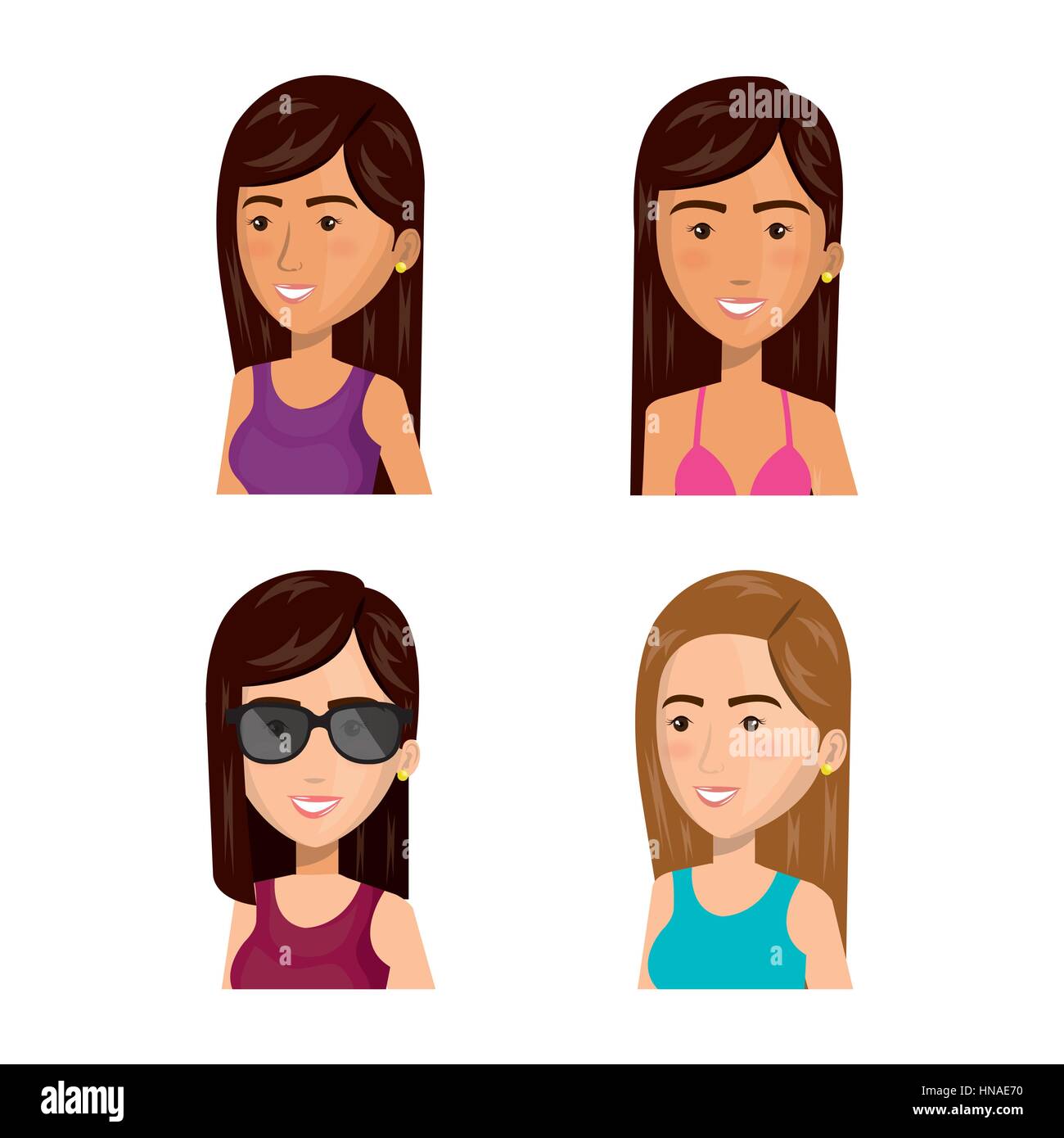 young people group avatars characters vector illustration design Stock ...