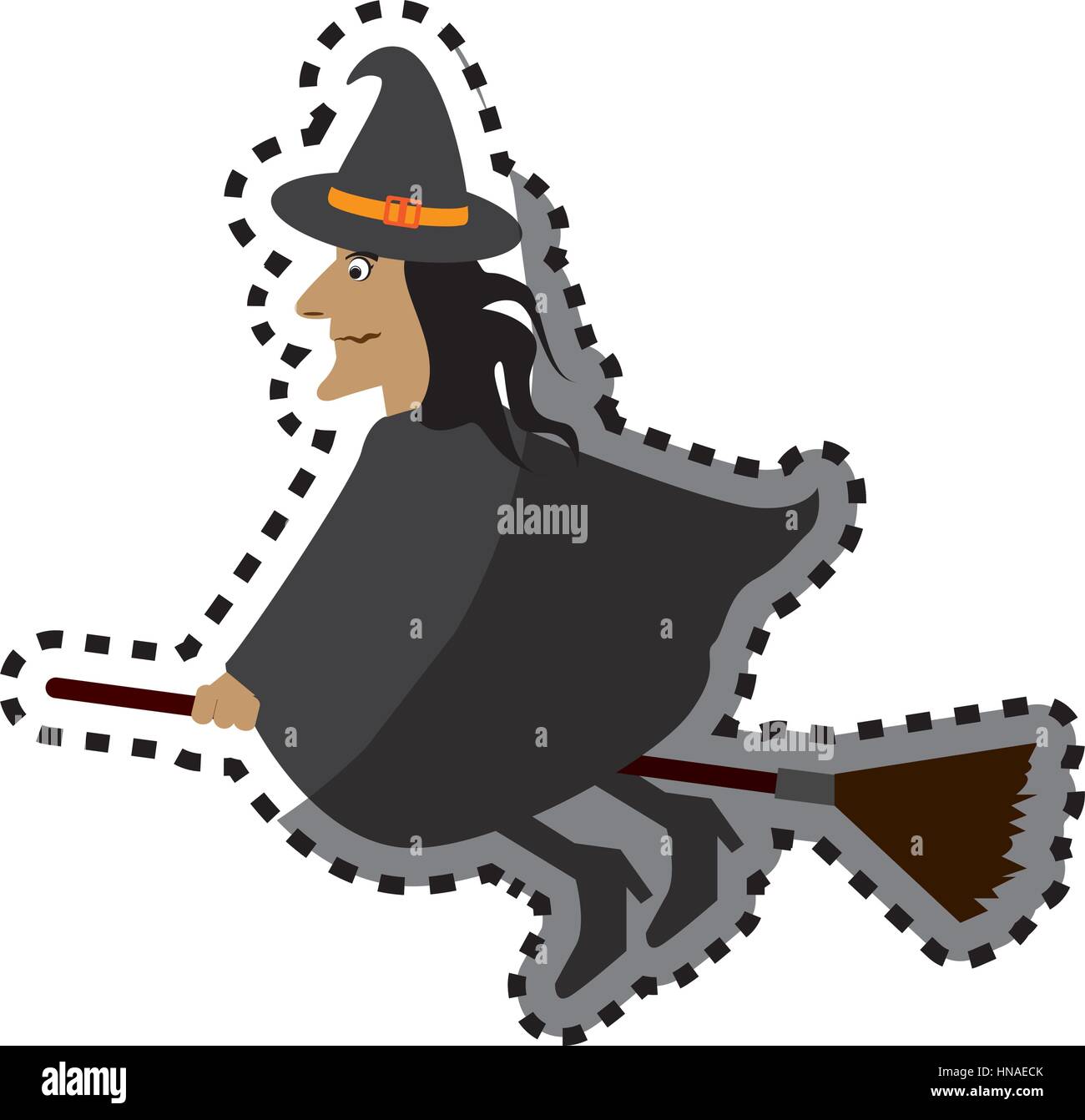 witch flying halloween card vector illustration design Stock Vector ...