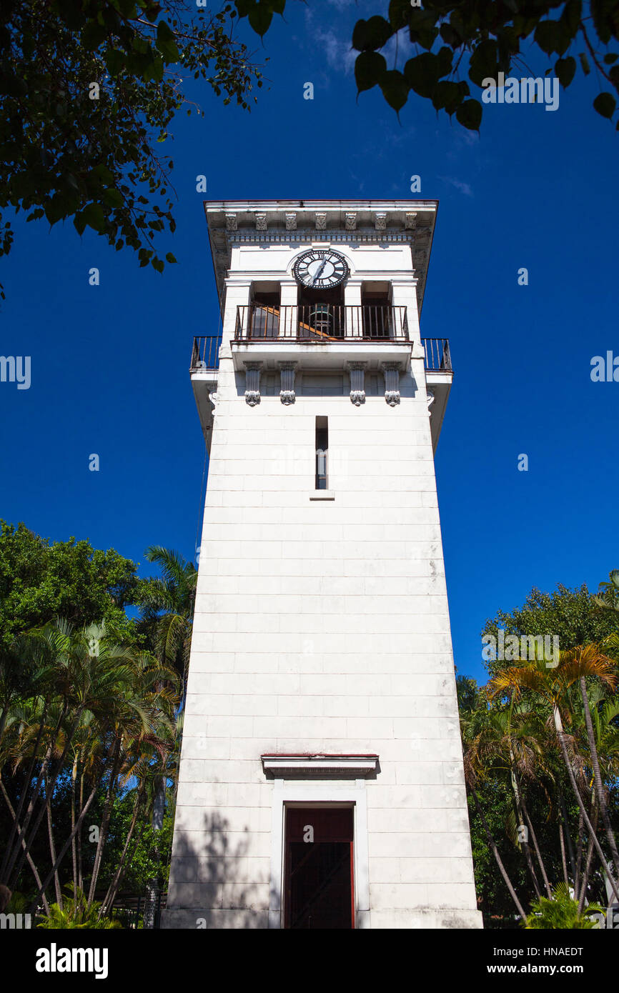 An old clock tower in the Minamar district in Havana, Cuba. Between ...