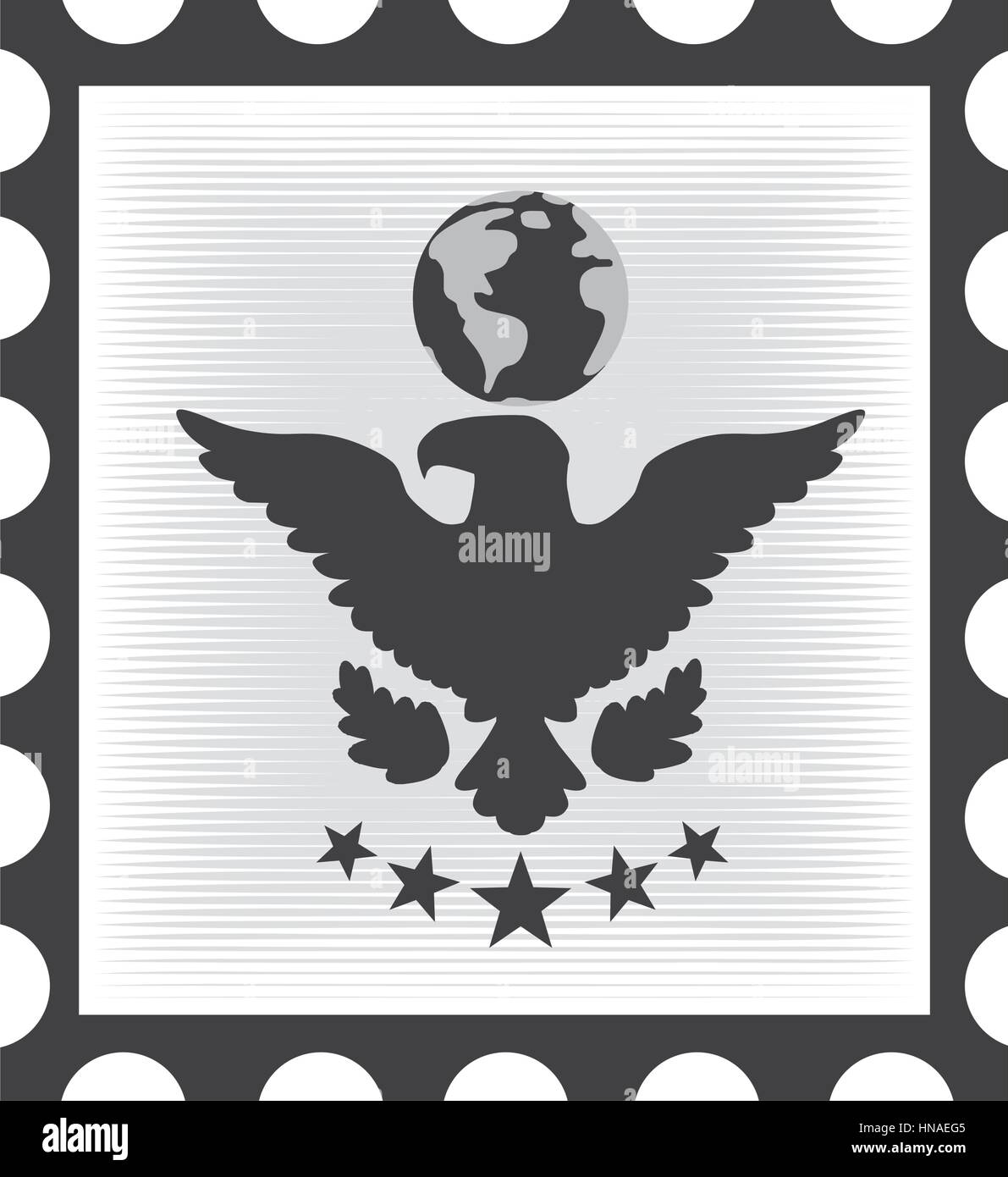 postal stamp with eagle vector illustration design Stock Vector Image ...