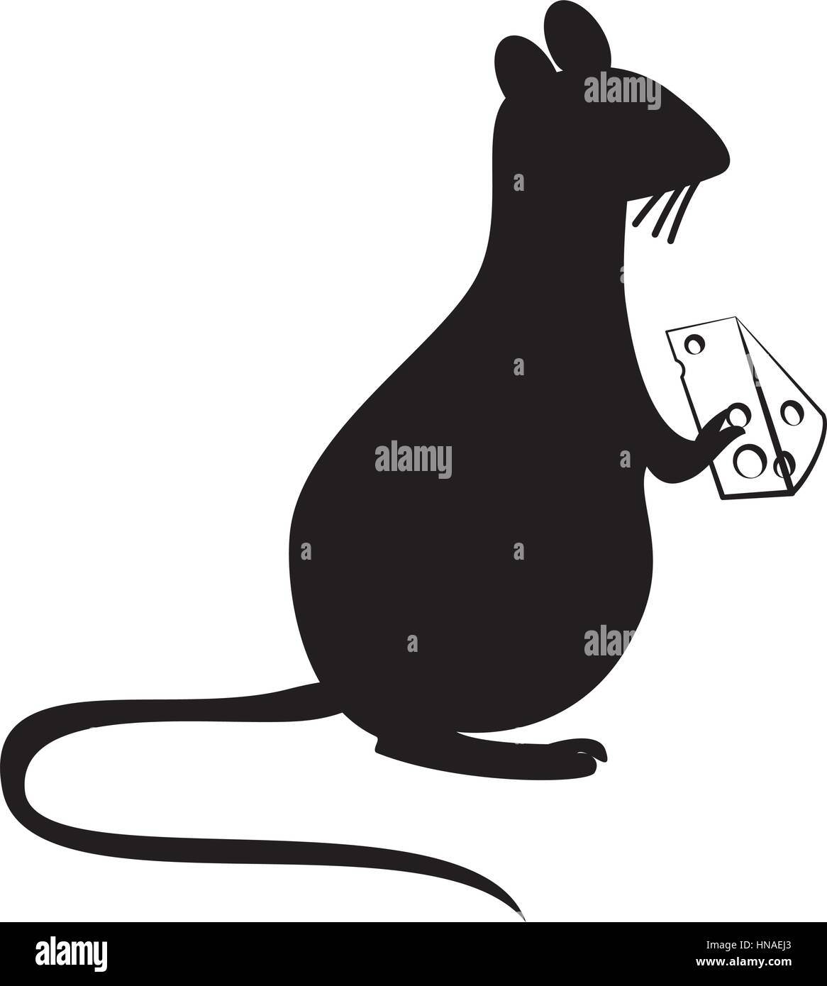 rat eating cheese silhouette vector illustration design Stock Vector ...