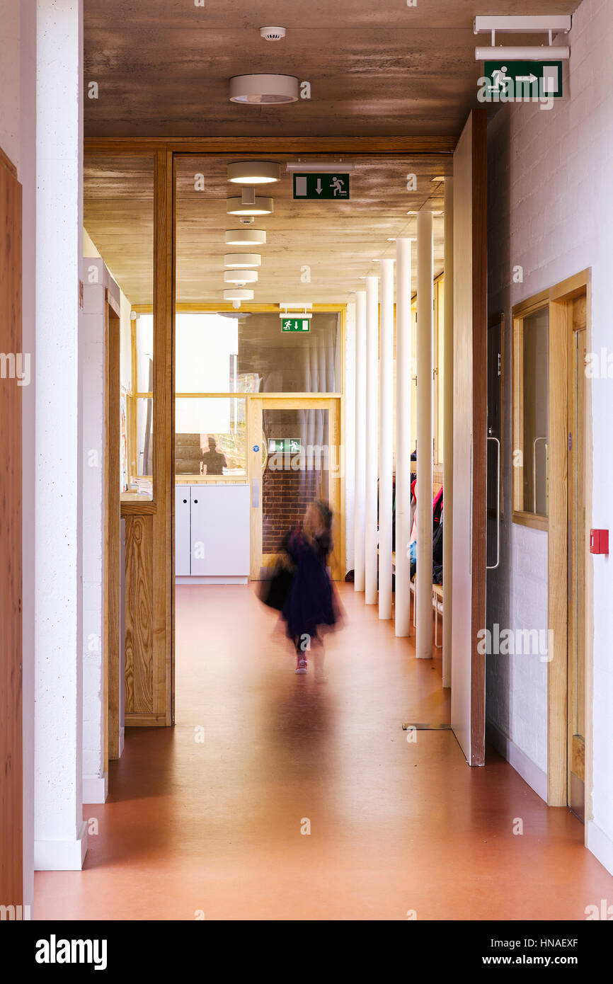View of hallway showing blurred figure. Inchicore Model School ...