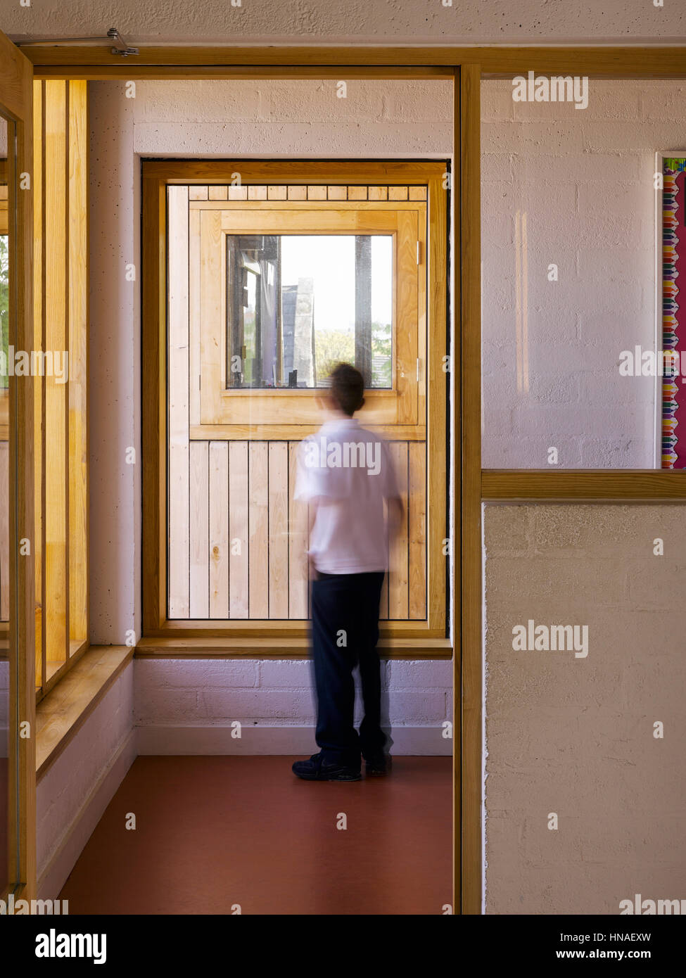 View of hallway looking out window showing child. Inchicore Model ...