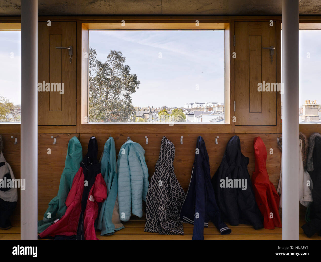 School cloakroom hi-res stock photography and images - Alamy