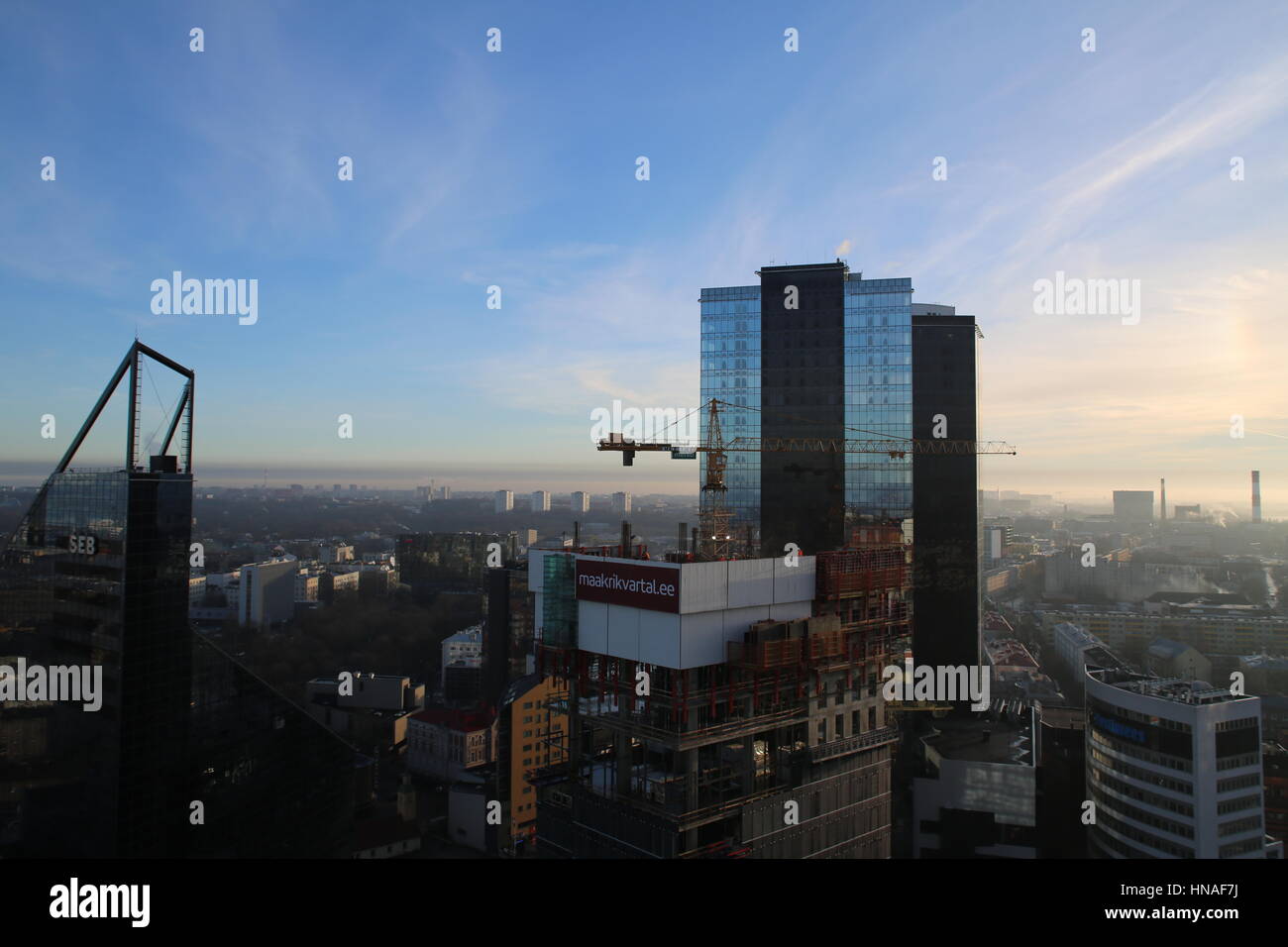 Tallinn skyline from the Radisson Blue, Estonia Stock Photo - Alamy
