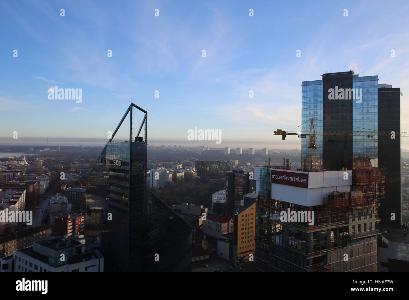 Tallinn skyline from the Radisson Blue, Estonia Stock Photo - Alamy