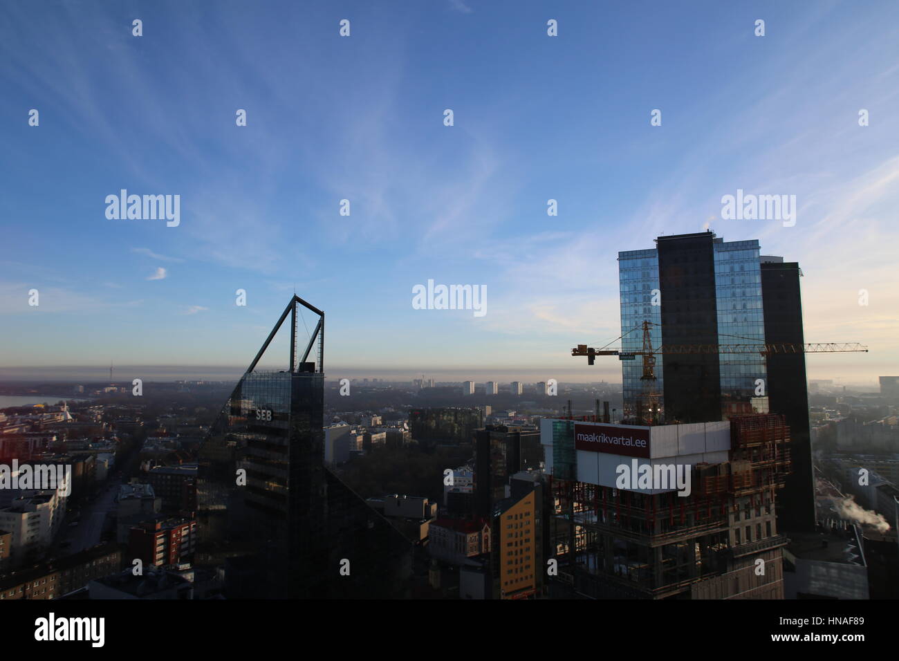 Tallinn skyline from the Radisson Blue, Estonia Stock Photo - Alamy
