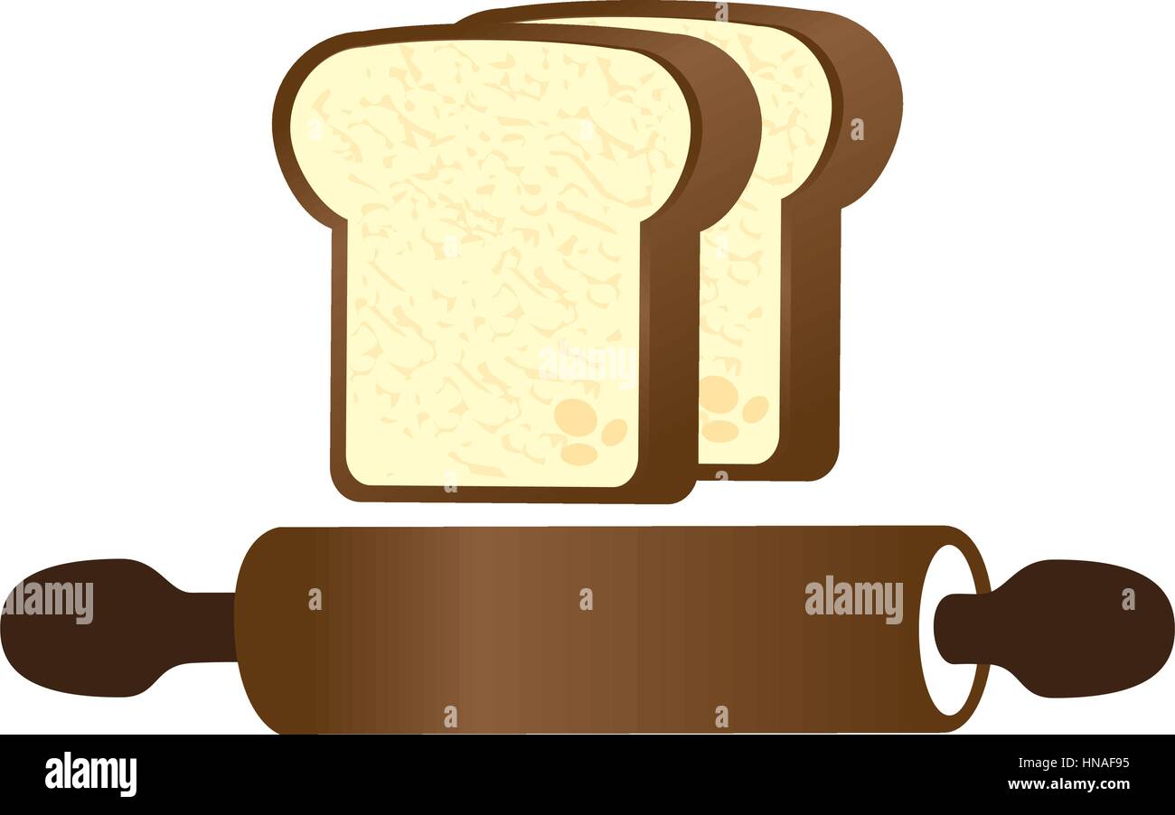 slice of bread and Bakery roll vector illustration Stock Vector Image ...