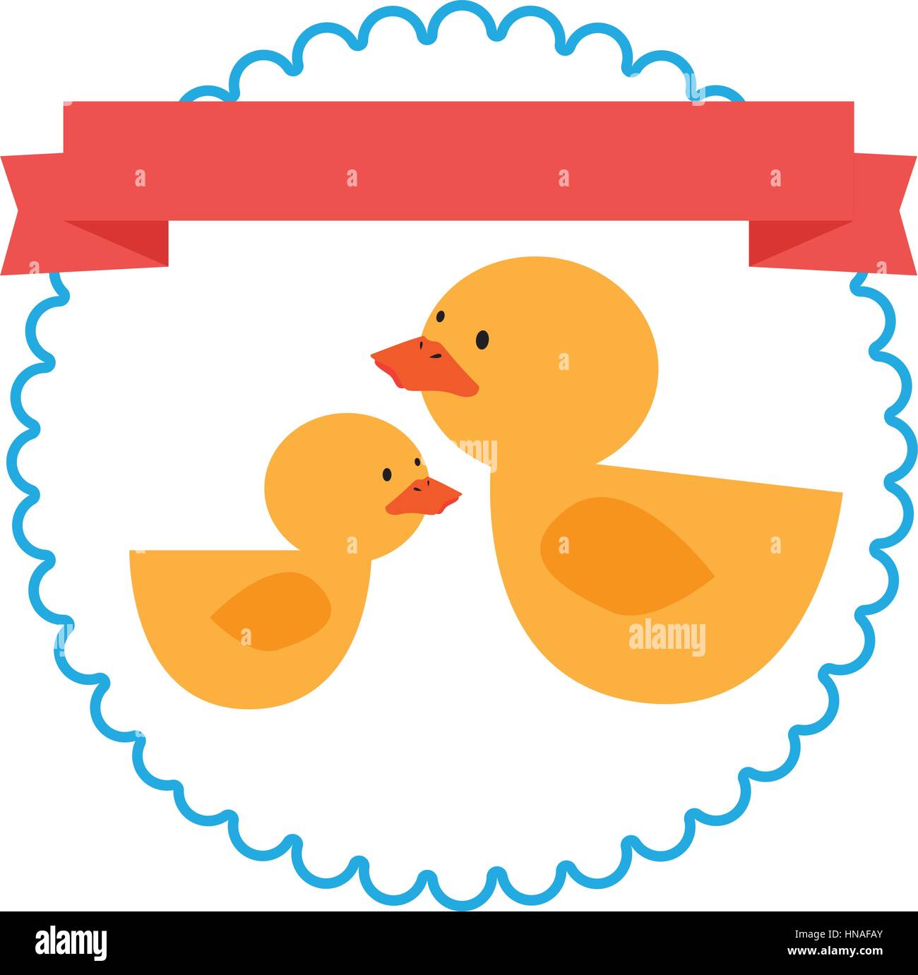 border with label and ducks toy vector illustration Stock Vector Image ...