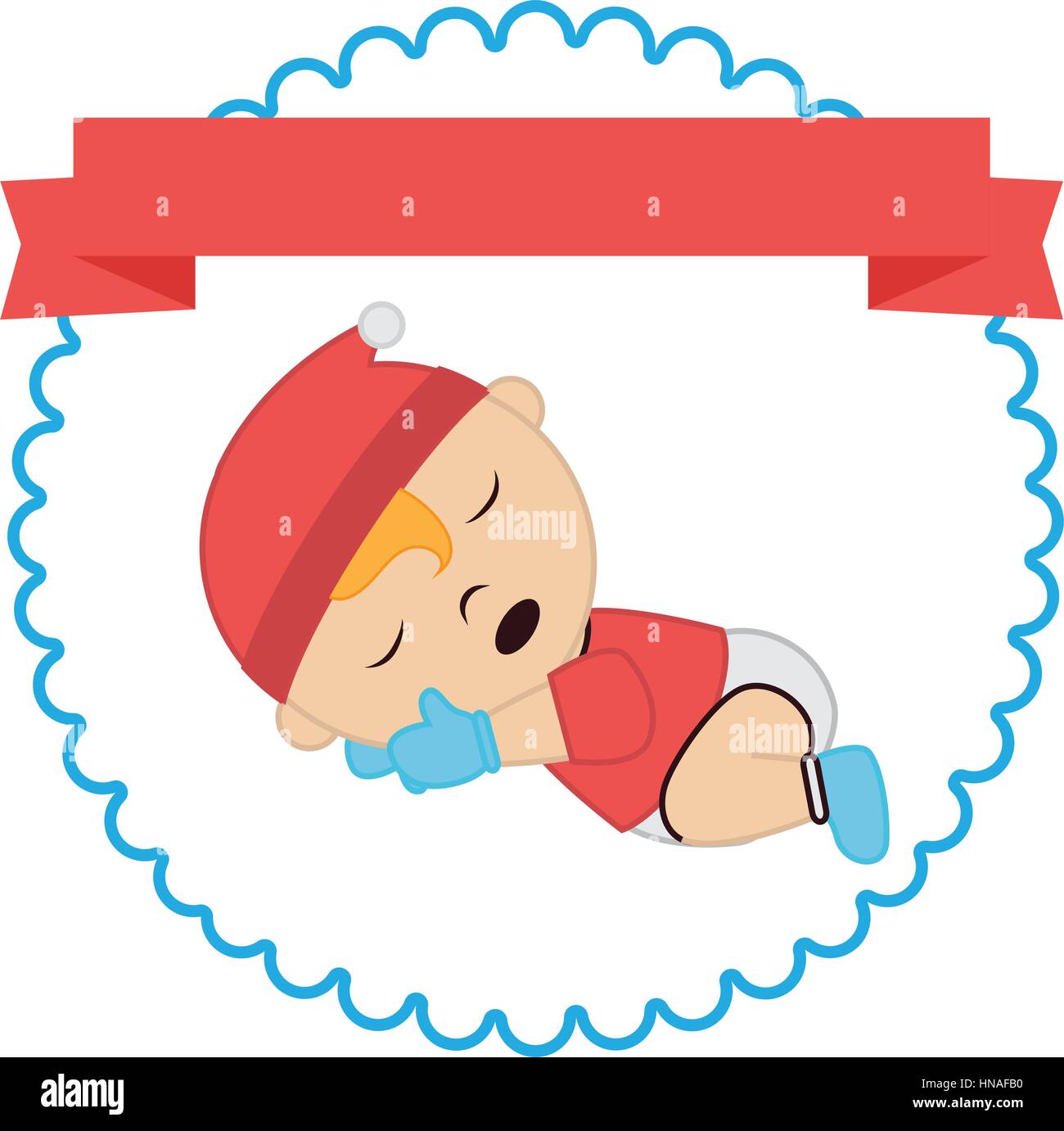 border with label and sleep baby boy vector illustration Stock Vector ...