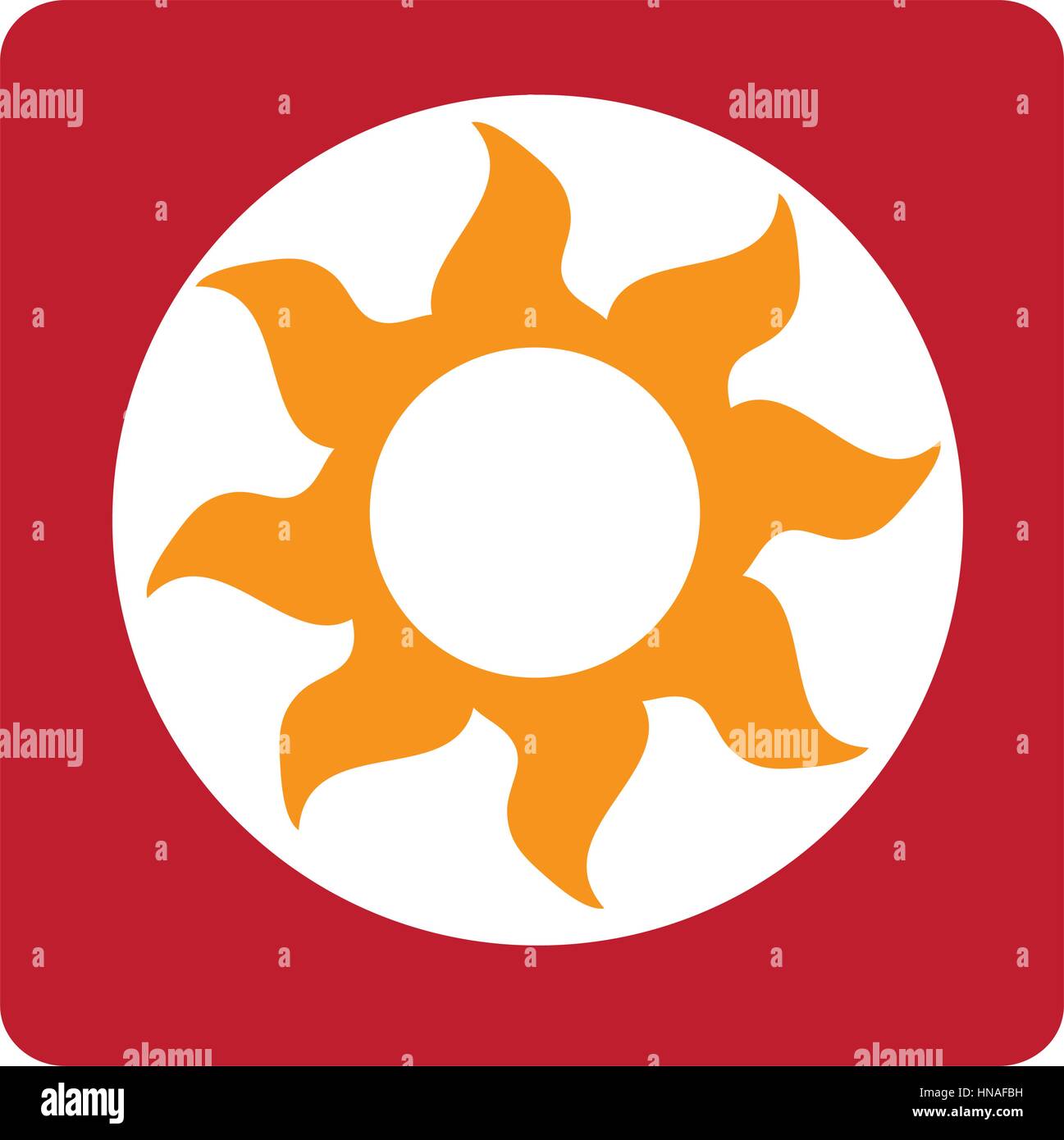 square border with sun icon design vector illustration Stock Vector ...