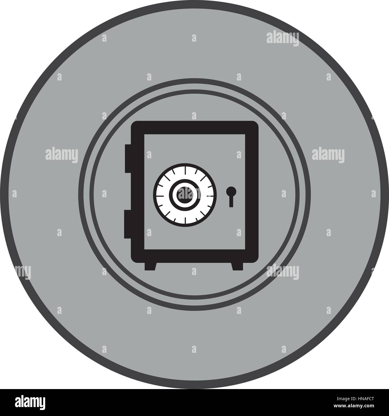 circular border with metal strong box vector illustration Stock Vector ...