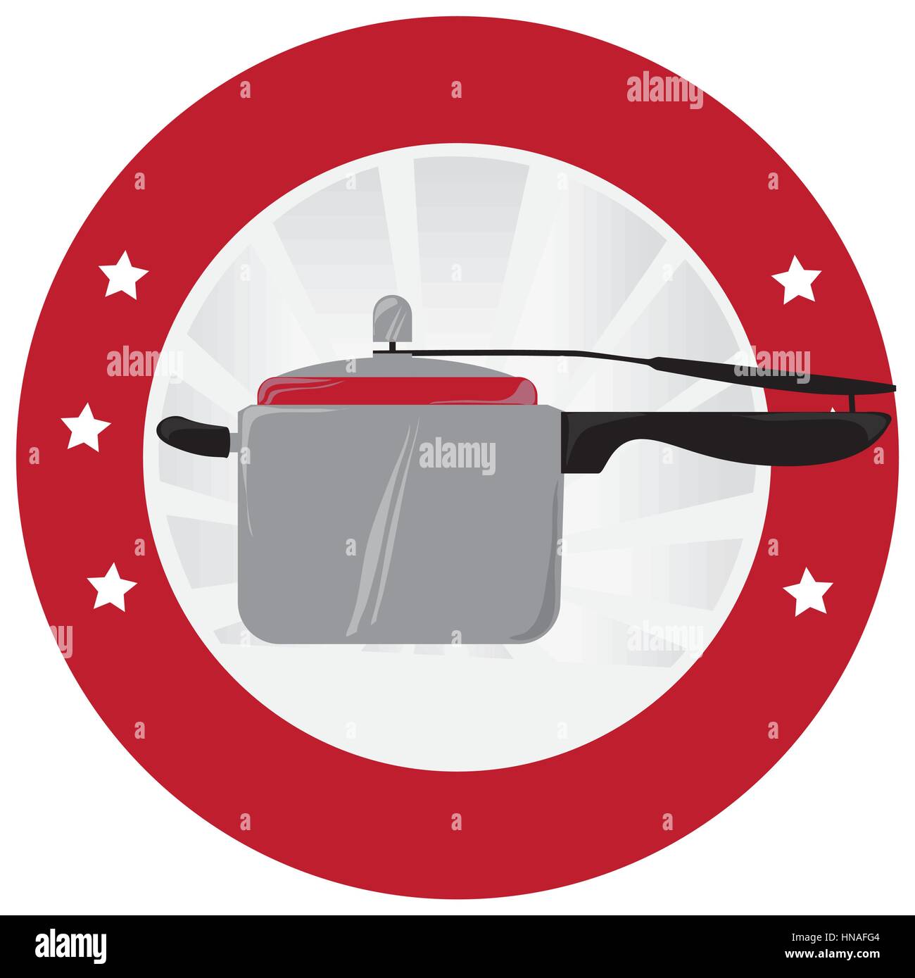 circular border with pans with handling vector illustration Stock ...