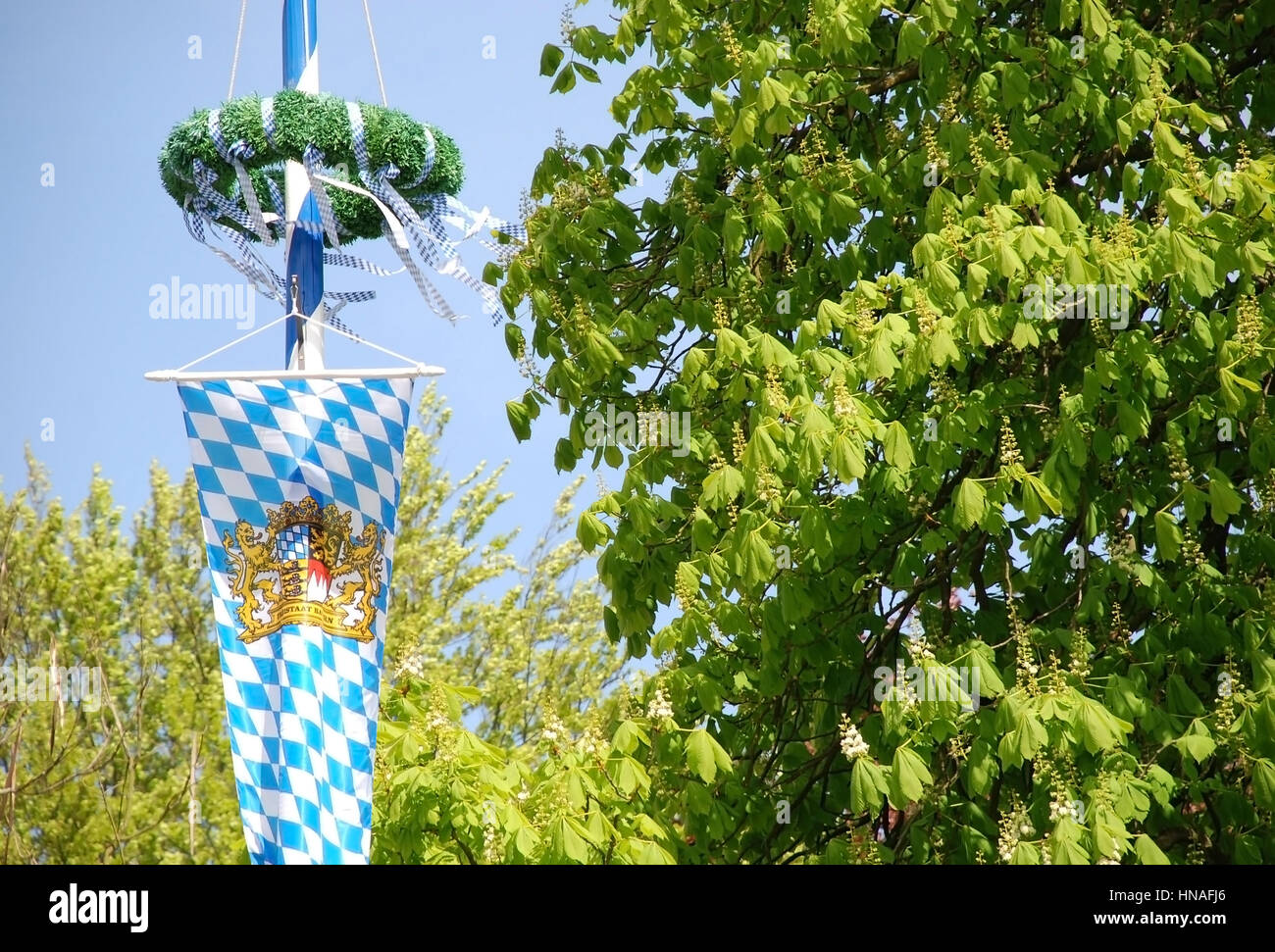 Bayrischer Maibaum - Bavarin May tree Stock Photo - Alamy