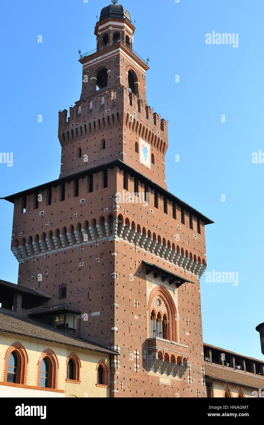 Milan Castello Sforzesco castle and park Stock Photo - Alamy
