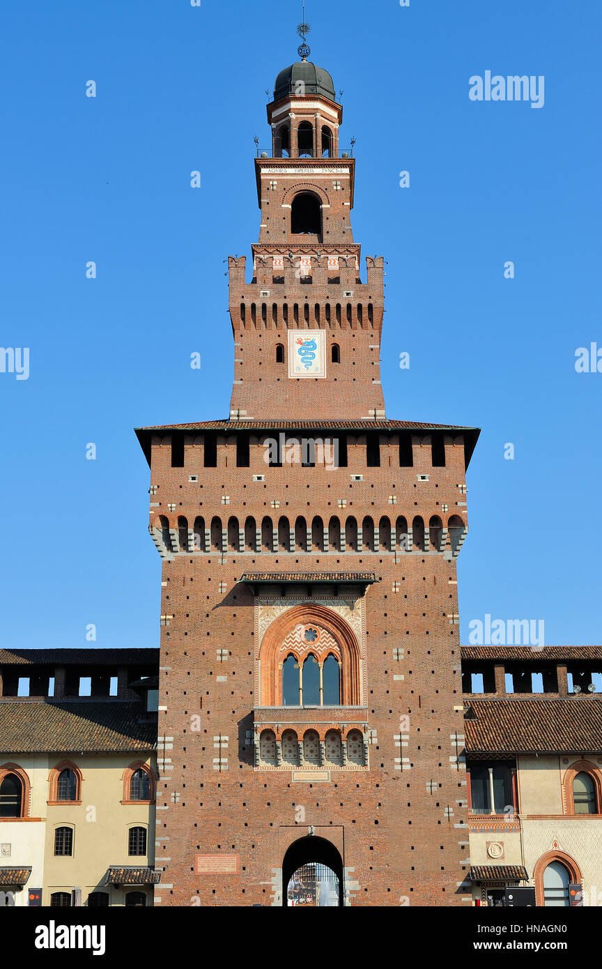 Milan Castello Sforzesco castle and park Stock Photo - Alamy