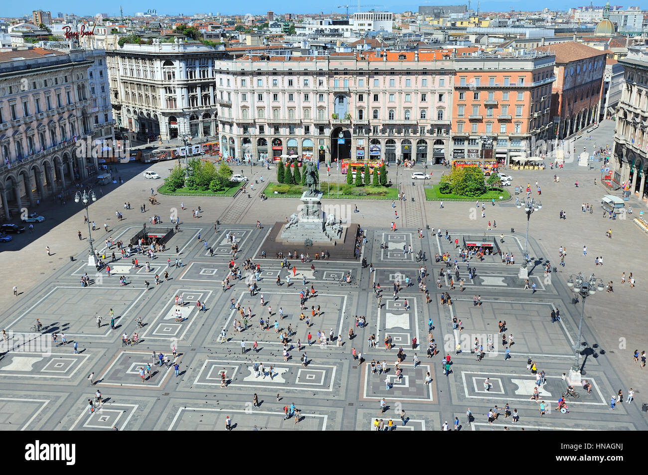 Milan Duomo square and Cathedral and Gallery Stock Photo - Alamy