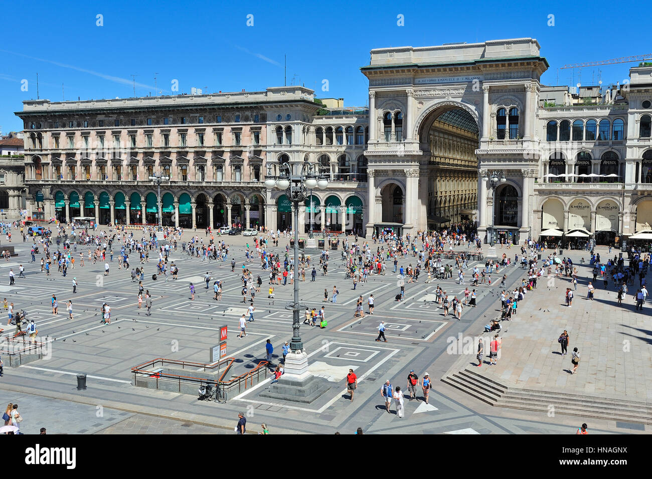 Milan Duomo square and Cathedral and Gallery Stock Photo - Alamy