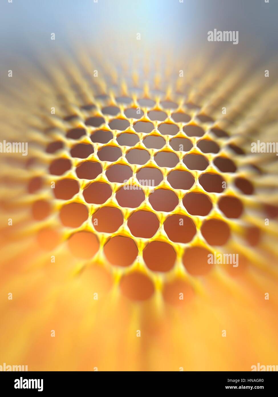 Graphene sheet. Illustration of the atomic-scale molecular structure of ...