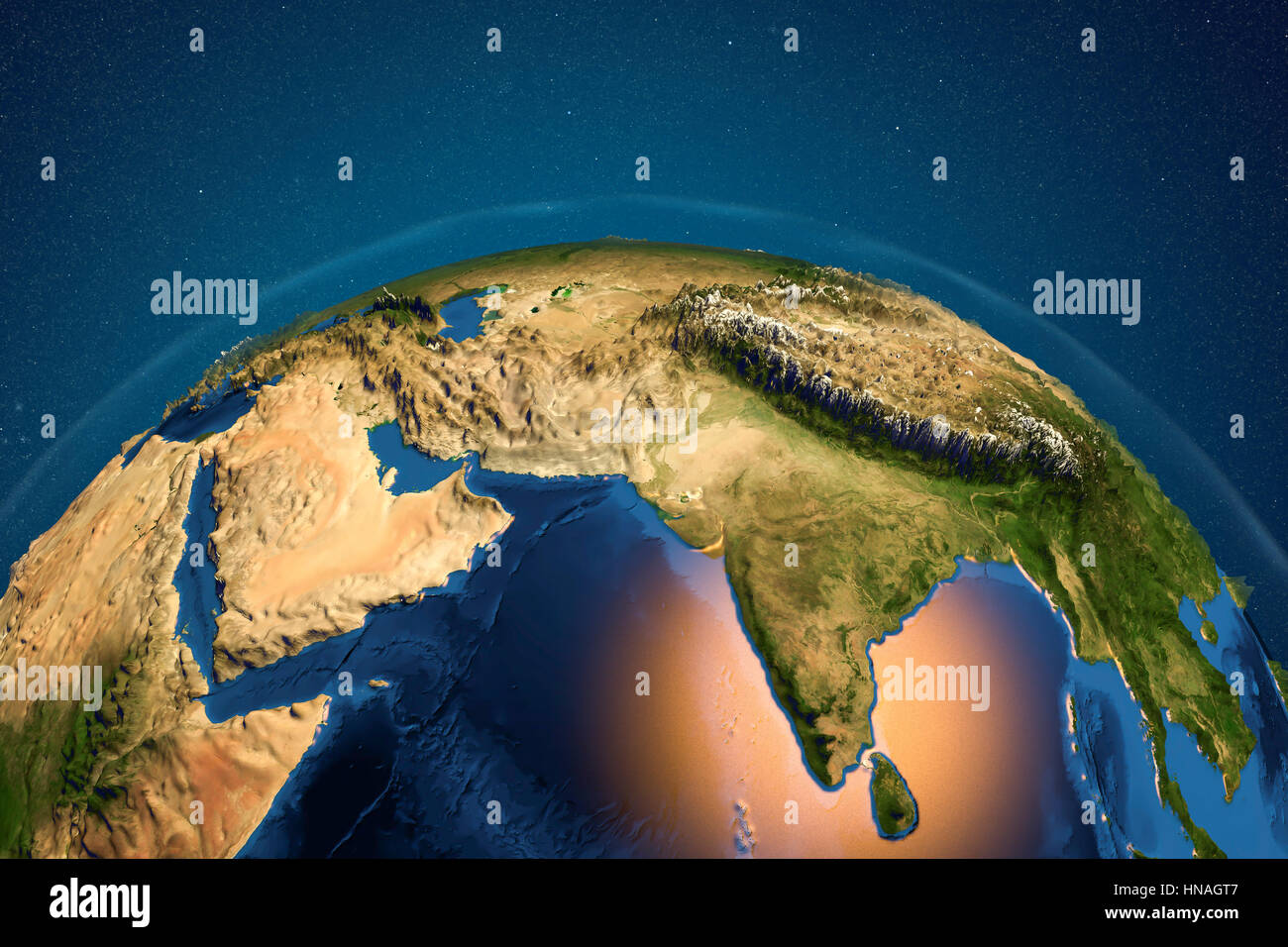 India seen from space globe hi-res stock photography and images - Alamy