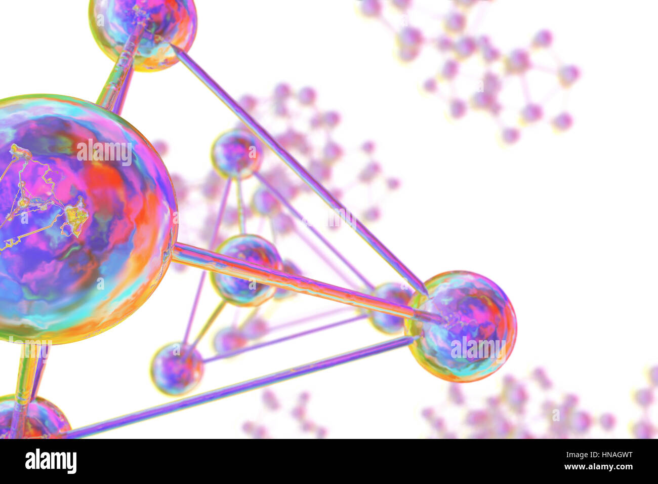 Close-up view of molecules, computer illustration Stock Photo - Alamy