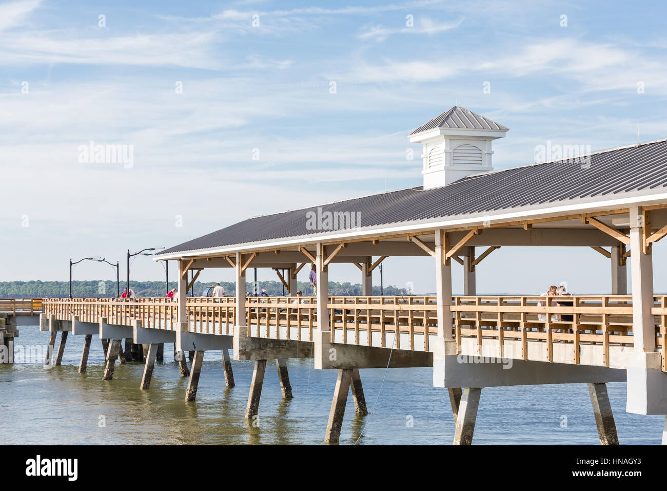 Saint Simons Fishing Pier in Morning Light Stock Photo - Alamy