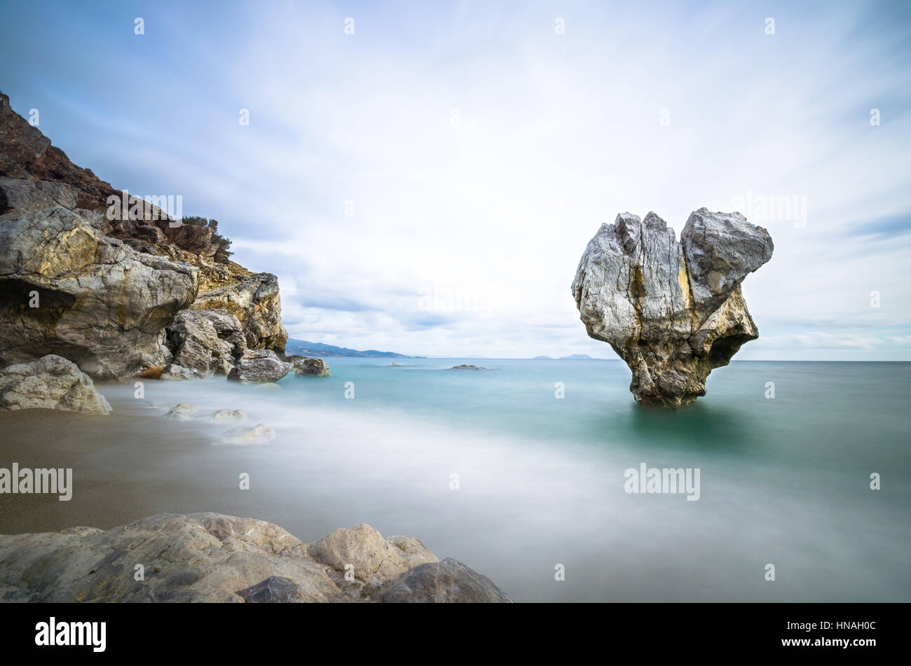 Stone sculptures formed by the waves, Crete, Greece Stock Photo - Alamy