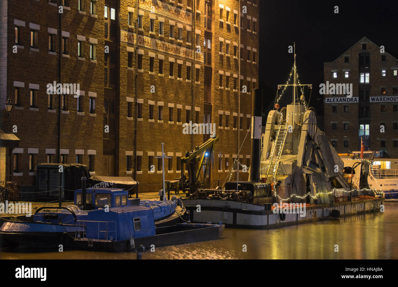 A historic Dutch built steam dredger at the National Waterways Museum ...