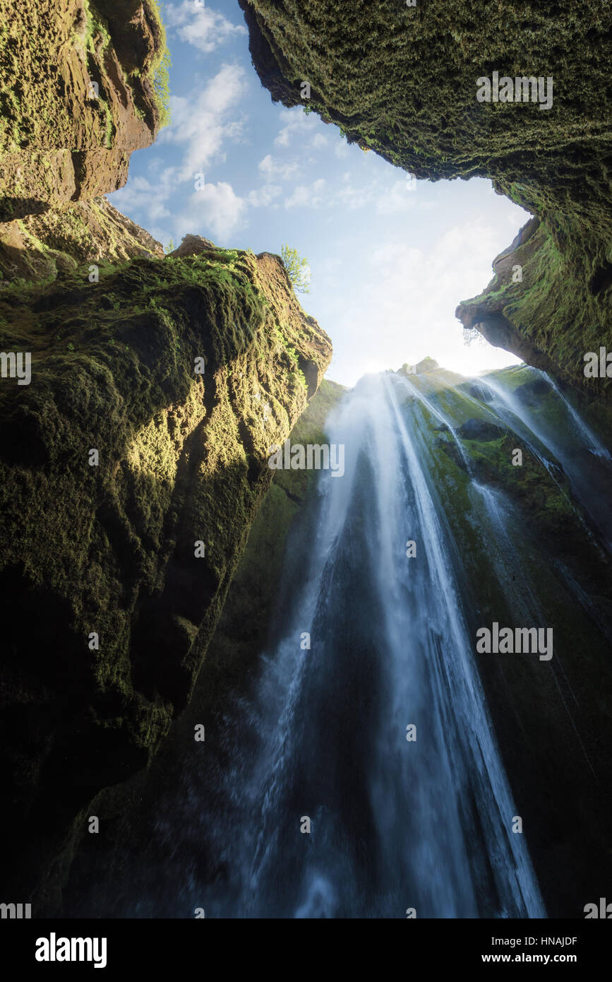 Unique Gljufrabui waterfall in cave, Iceland, Europe Stock Photo - Alamy