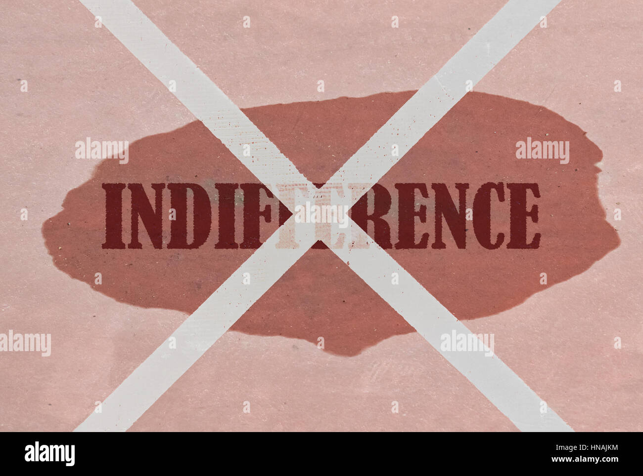 Strikethrough word Indifference written on pink background Stock Photo ...
