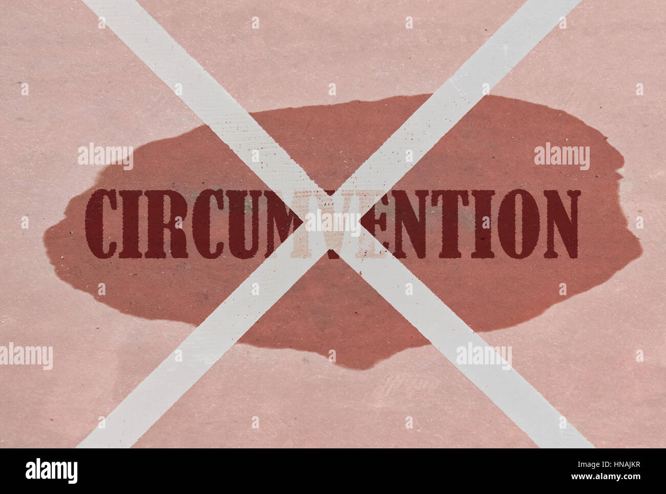 Strikethrough word Circumvention written on pink background Stock Photo ...