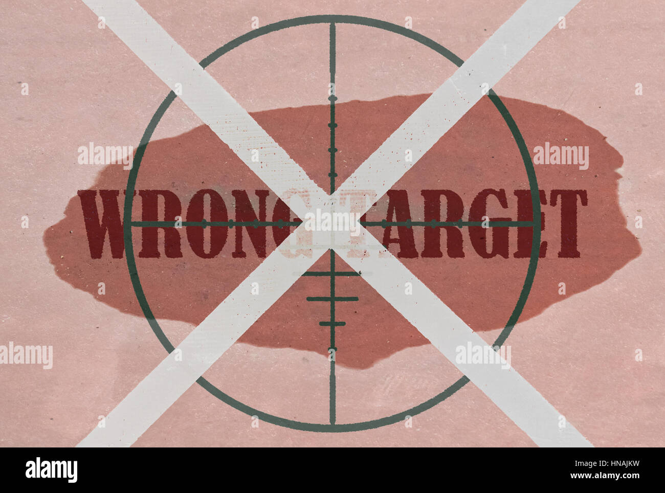 Strikethrough text Wrong Target and target on pink background Stock ...