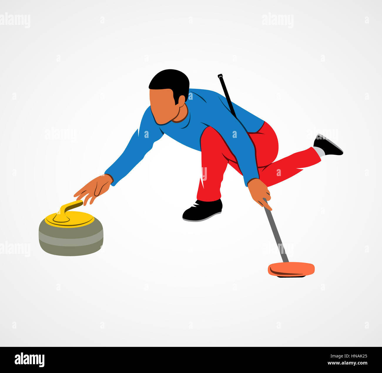 The game of curling on a white background. Photo illustration Stock ...